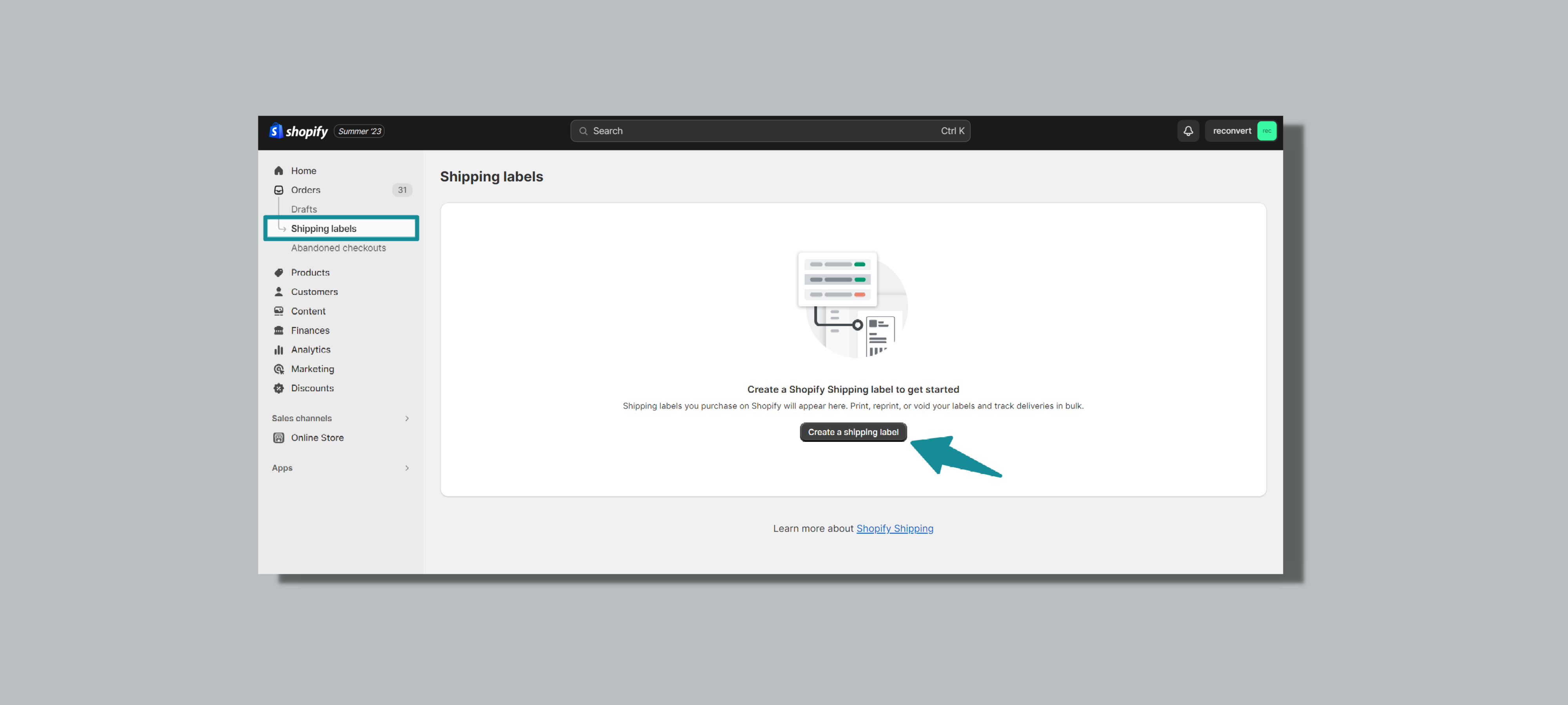 Shopify Help How To Create A Shipping Label Without An Order On Shopify